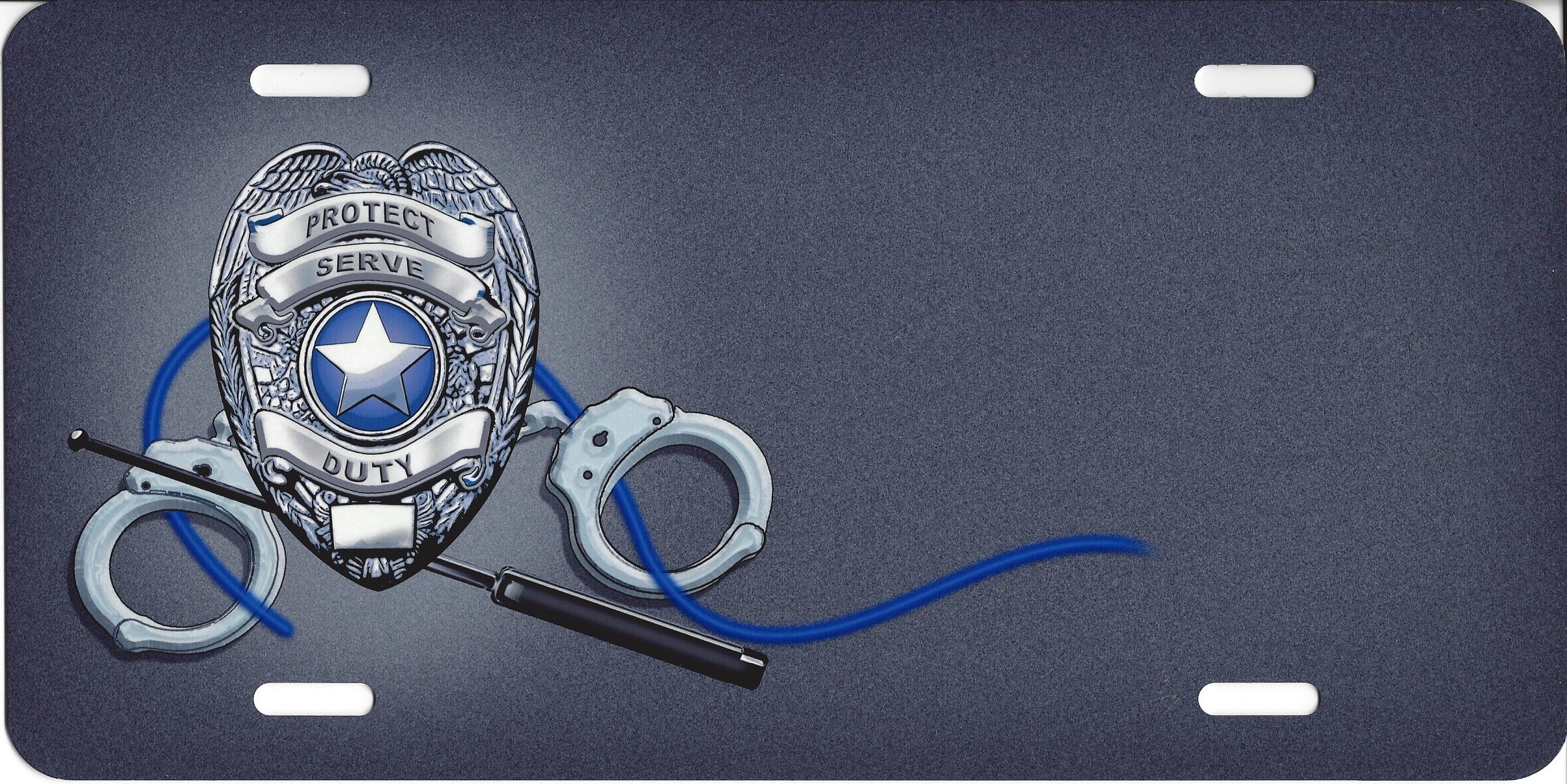 Offset Police Officer License Plate – Auto License Plates Frames