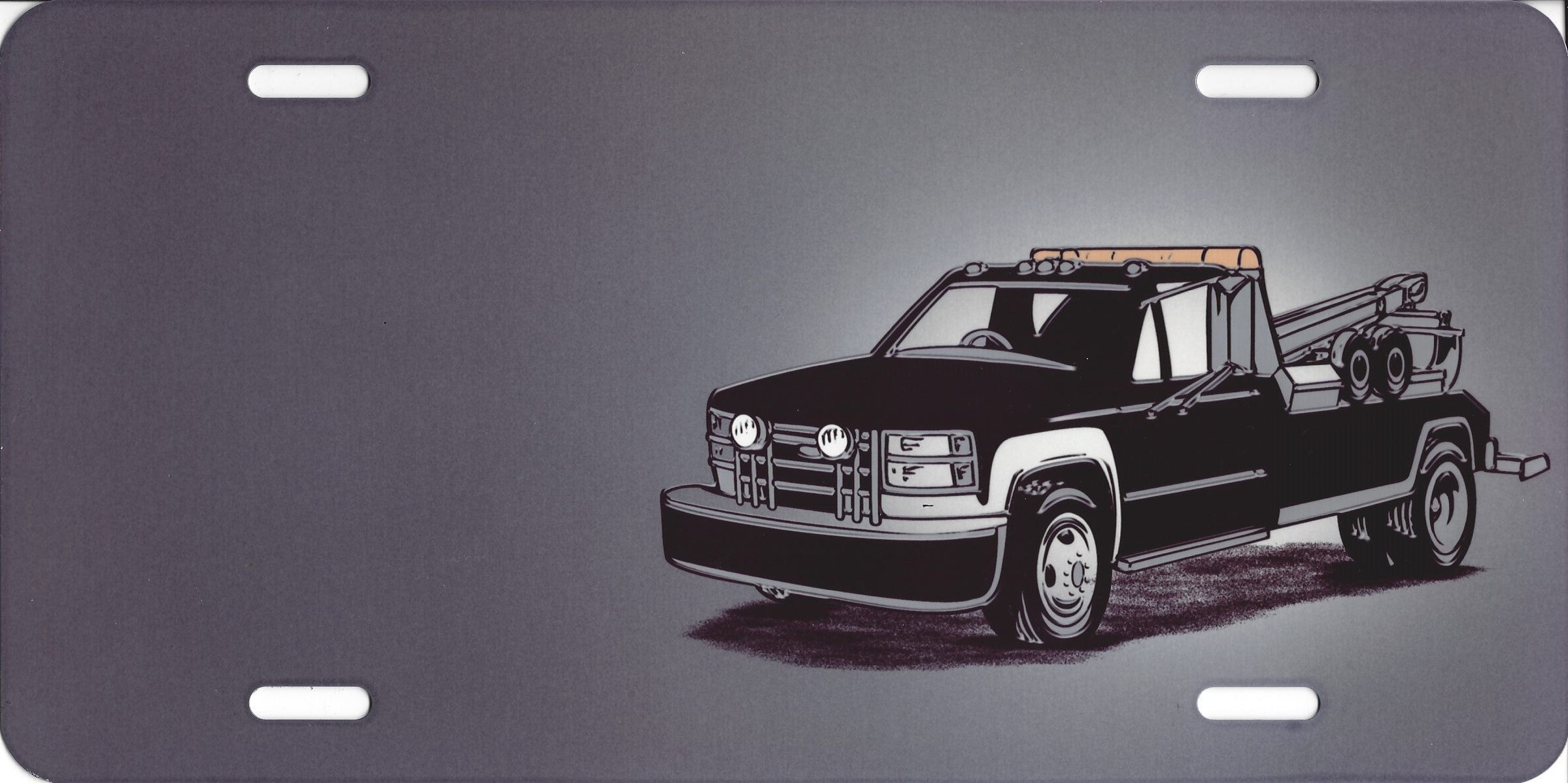 Tow Truck Offset Airbrush License Plate – Auto License Plates Frames