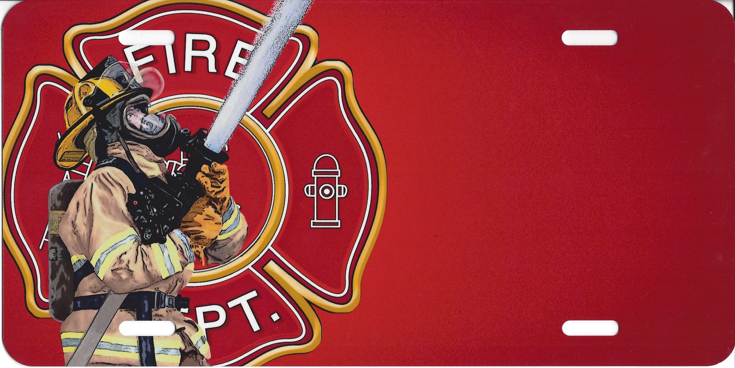 Firefighter With Logo Offset Airbrush License Plate – Auto License ...