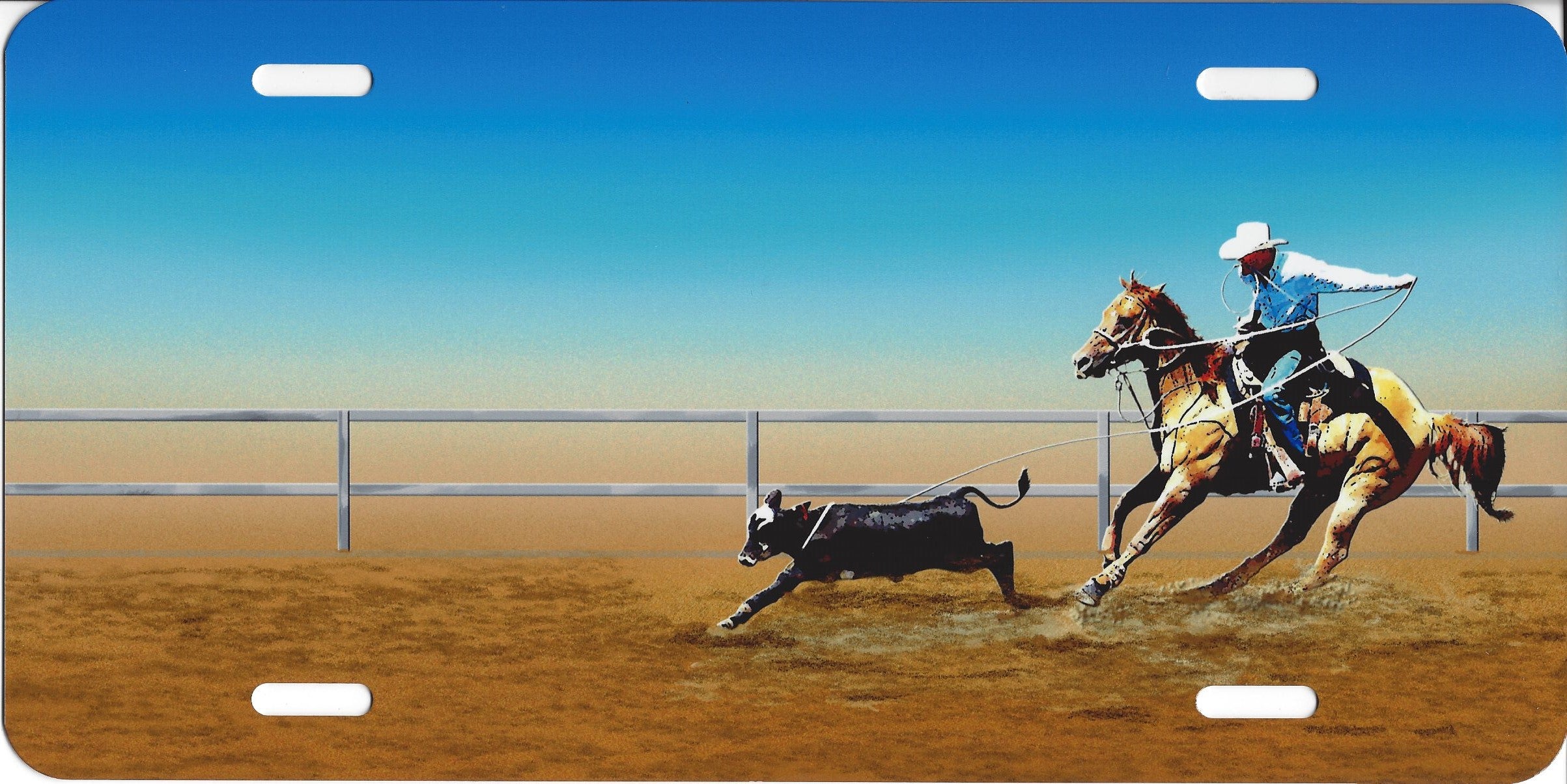 Offset Calf Roper License Plate – Auto License Plates Frames