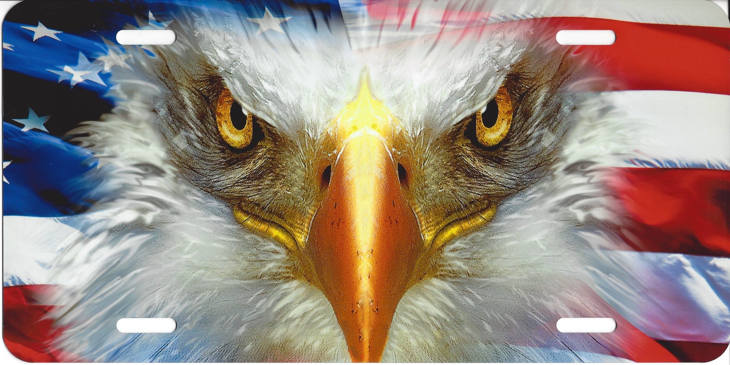 Eagle With American Flag License Plate – Auto License Plates Frames