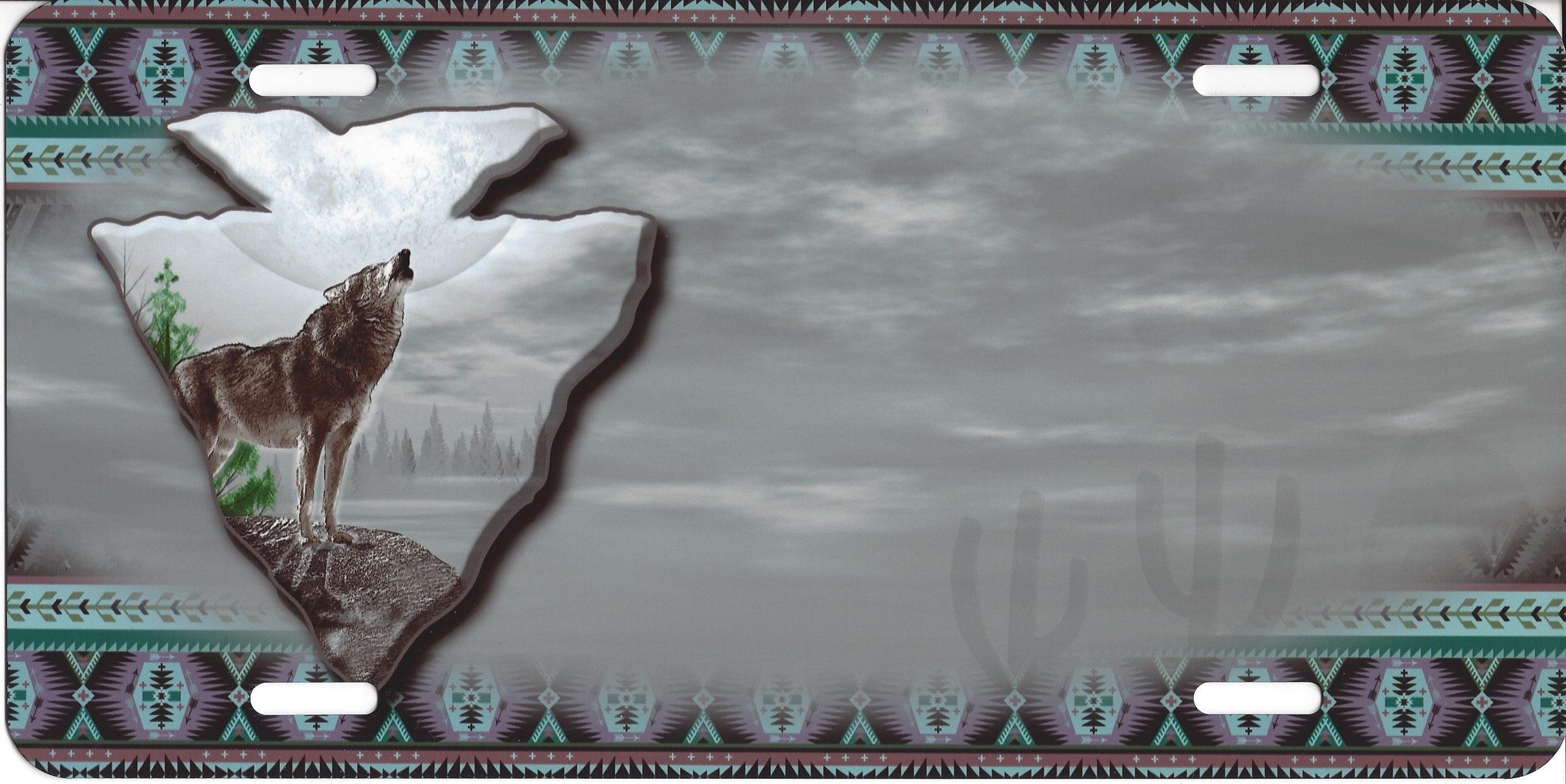 Offset Arrowhead Wolf License Plate – Auto License Plates Frames