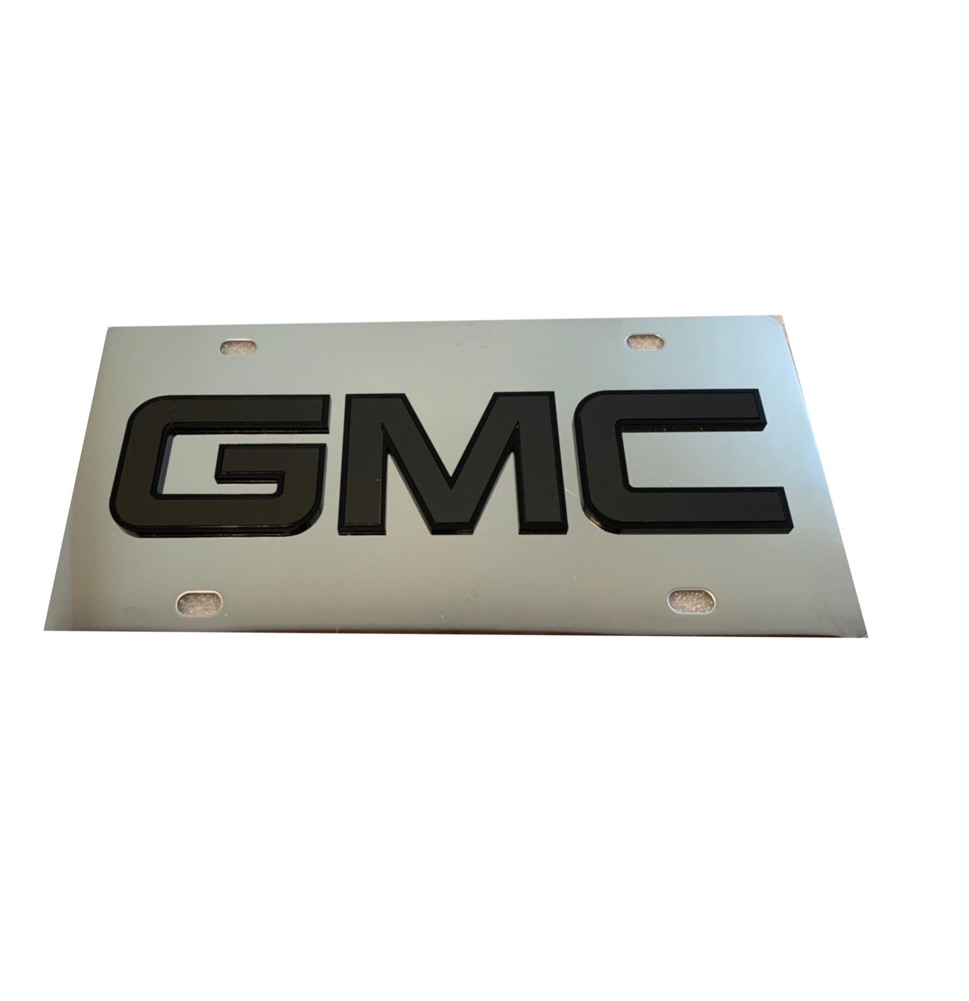 GMC Black Logo Stainless Steel License Plate – Auto License Plates Frames