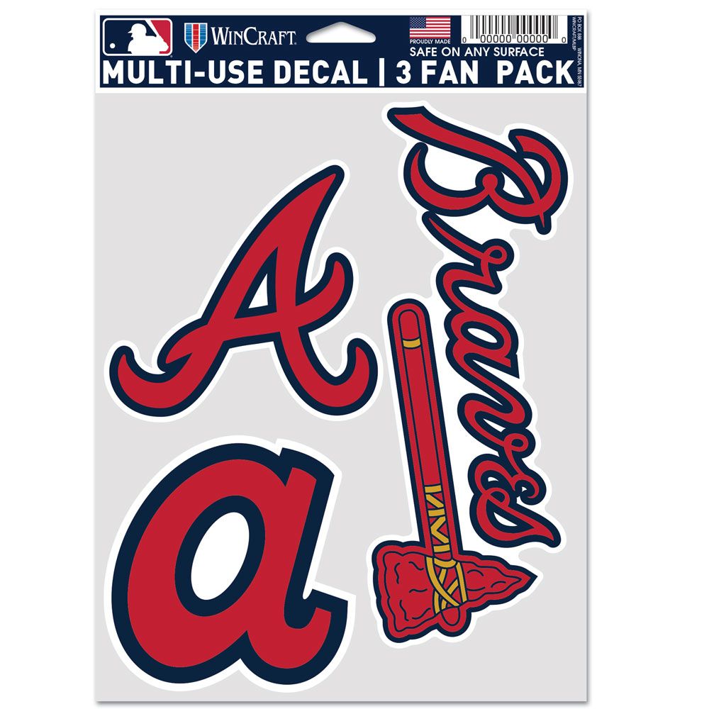 Atlanta Braves 3 Fan Pack Decals – Auto License Plates Frames