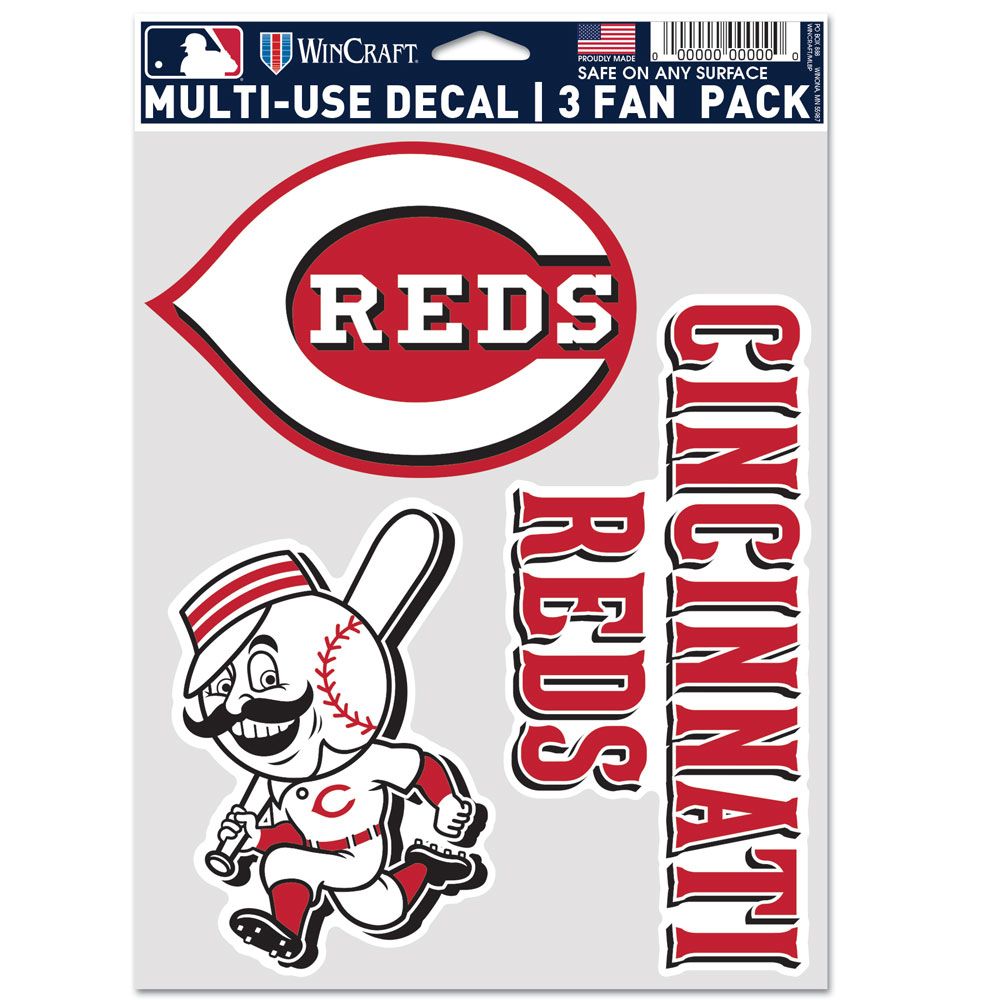 Cincinnati Reds 3 Fan Pack Decals – Auto License Plates Frames