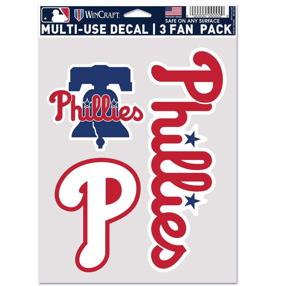 Philadelphia Phillies 3 Fan Pack Decals – Auto License Plates Frames