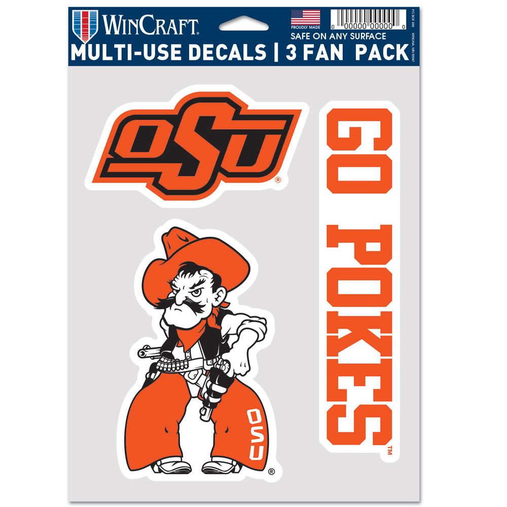 Oklahoma State Cowboys 3 Fan Pack Decals – Auto License Plates Frames
