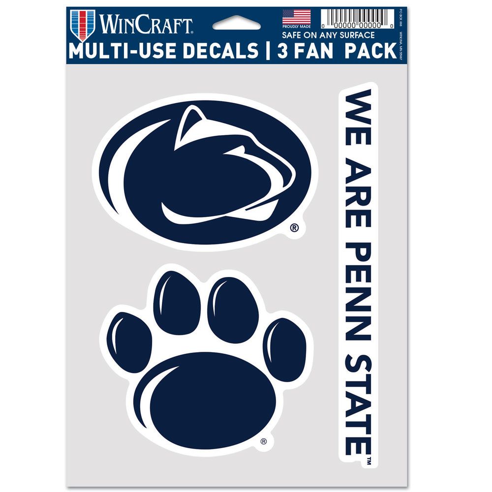 Penn State Nittany Lions 3 Fan Pack Decals – Auto License Plates Frames