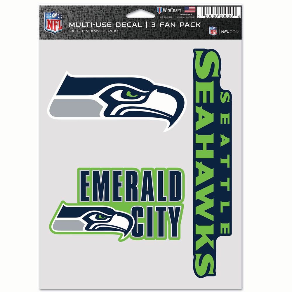Seattle Seahawks 3 Fan Pack Decals – Auto License Plates Frames