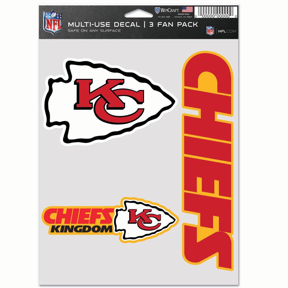Kansas City Chiefs 3 Fan Pack Decals – Auto License Plates Frames
