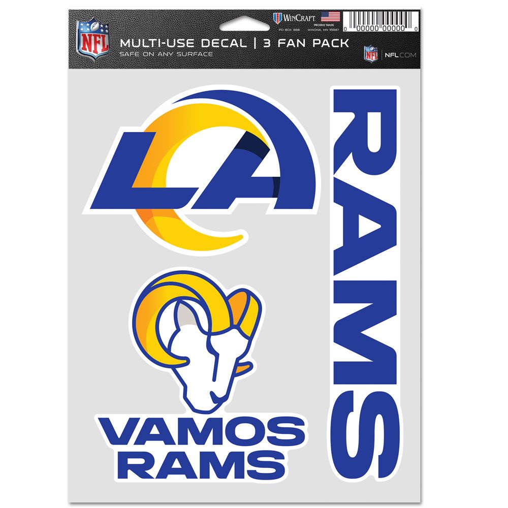 Los Angeles Rams 3 Fan Pack Decals – Auto License Plates Frames