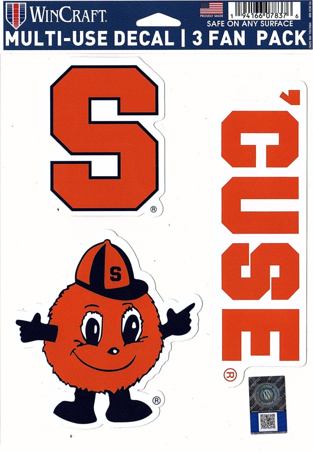 Syracuse Orange 3 Fan Pack Decals – Auto License Plates Frames
