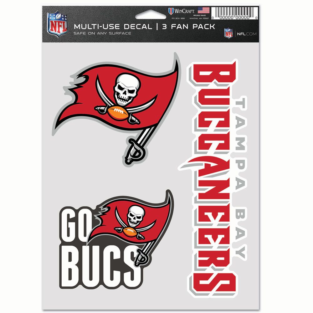 Tampa Bay Buccaneers 3 Fan Pack Decals – Auto License Plates Frames
