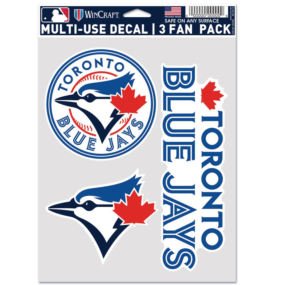 Toronto Blue Jays 3 Fan Pack Decals – Auto License Plates Frames