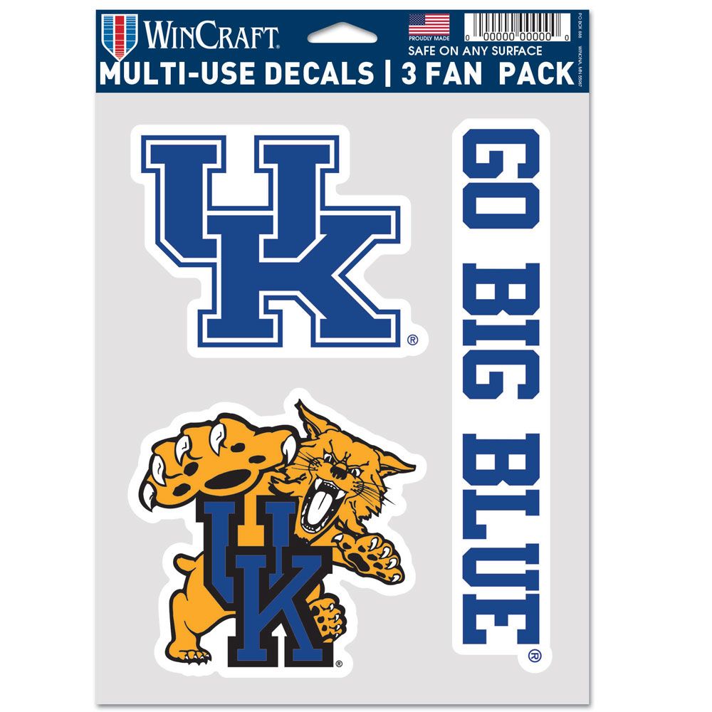 Kentucky Wildcats 3 Fan Pack Decals – Auto License Plates Frames