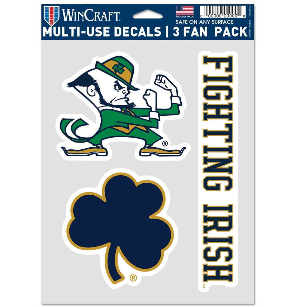 Notre Dame Fighting Irish 3 Fan Pack Decals – Auto License Plates Frames