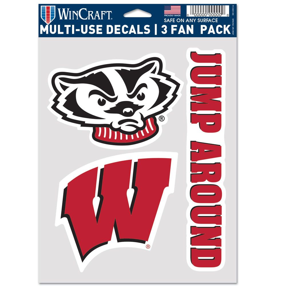 Wisconsin Badgers 3 Fan Pack Decals – Auto License Plates Frames