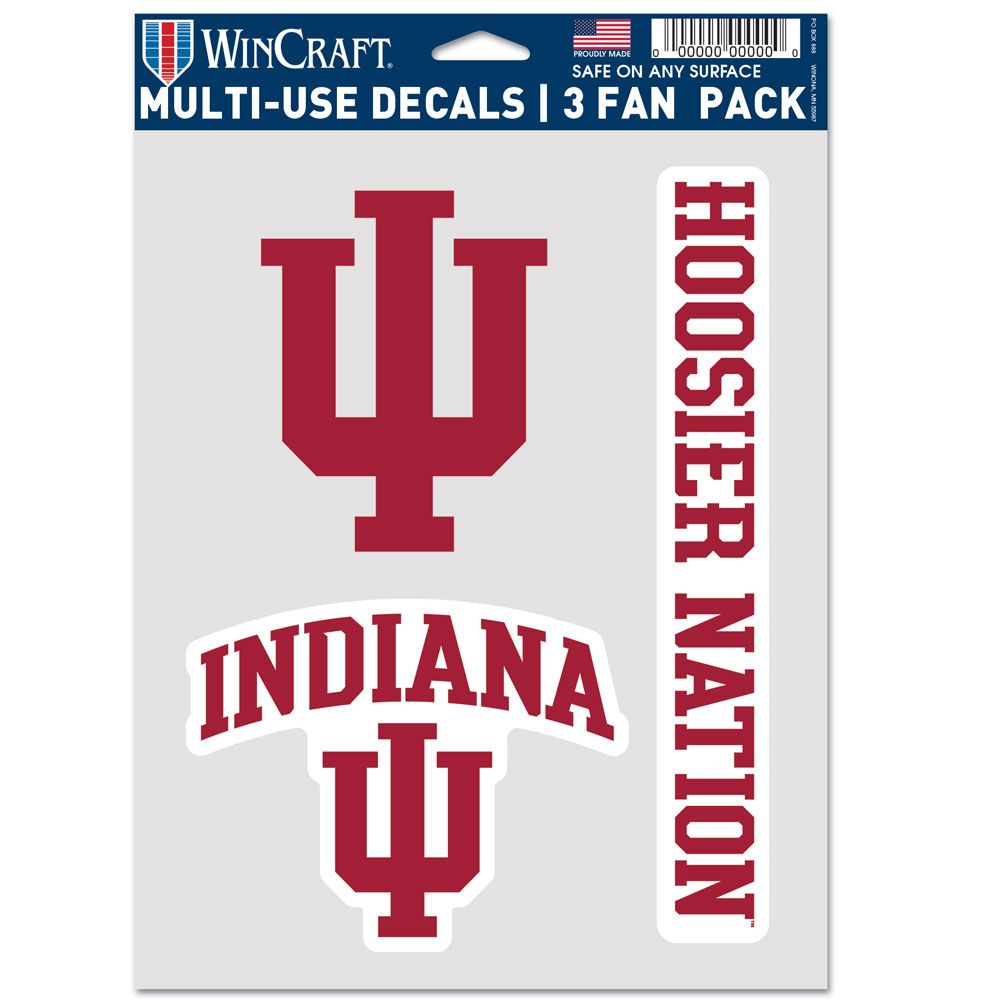 Indiana Hoosiers 3 Fan Pack Decals – Auto License Plates Frames