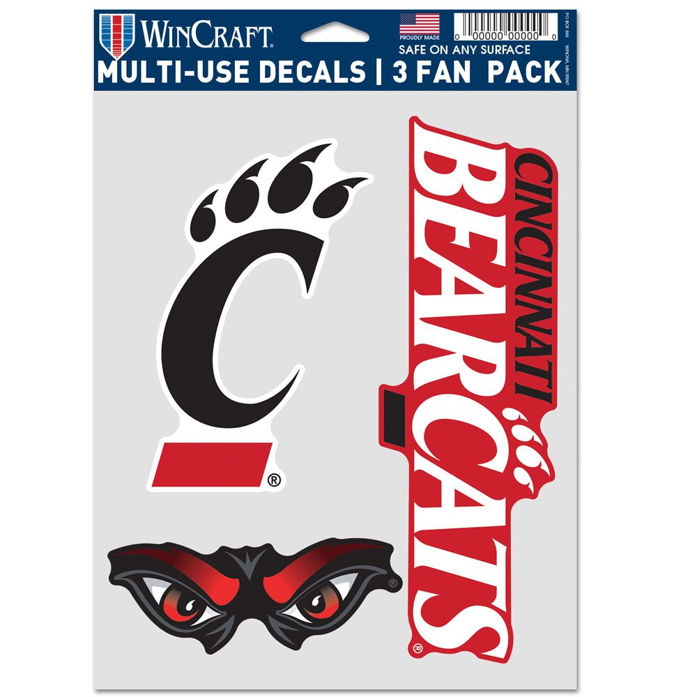 Cincinnati Bearcats 3 Fan Pack Decals – Auto License Plates Frames