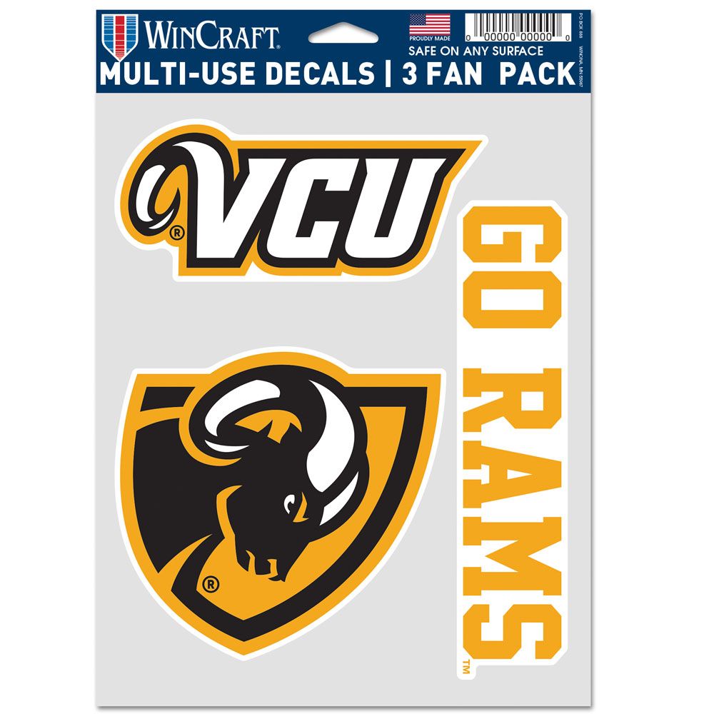 VCU Rams 3 Fan Pack Decals – Auto License Plates Frames