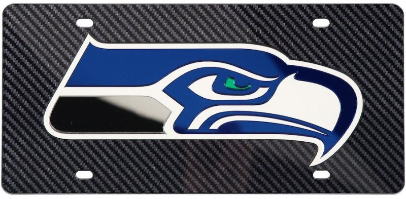 Seattle Seahawks Carbon Fiber Design Laser License Plate – Auto License ...