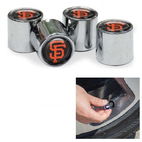 San Francisco Giants Chrome Valve Stem Caps – Auto License Plates Frames